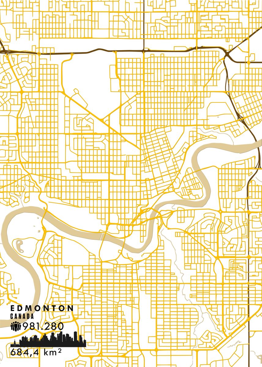 'Edmonton AB Canada ' Poster, picture, metal print, paint by Mey Lino ...