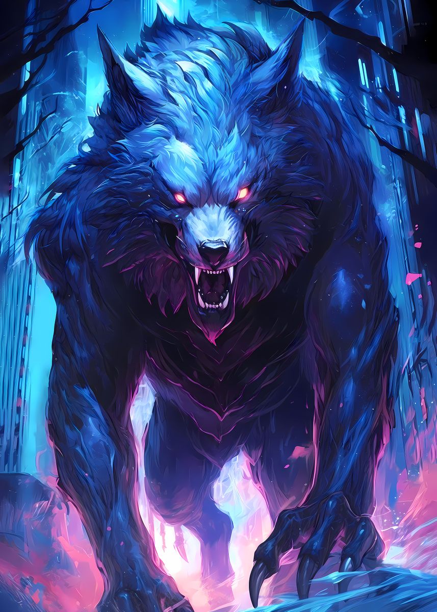 'Giant Blue Wolf' Poster, picture, metal print, paint by Luong Phat ...