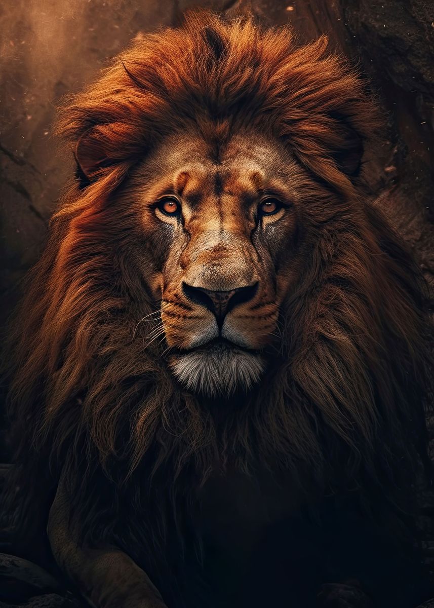 'Lion Head' Poster, picture, metal print, paint by Michael Mattler ...