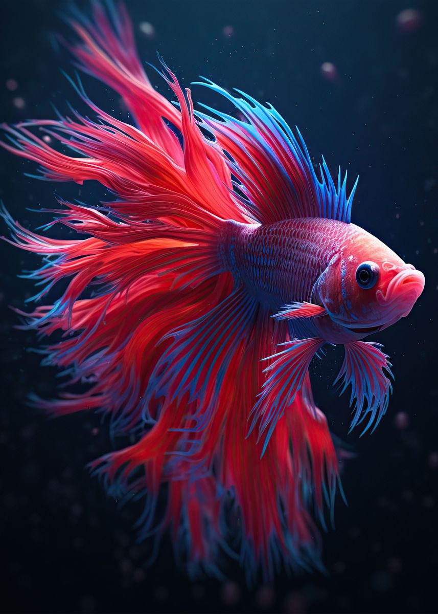 'Betta fish' Poster, picture, metal print, paint by Rachelle Mcgrath ...