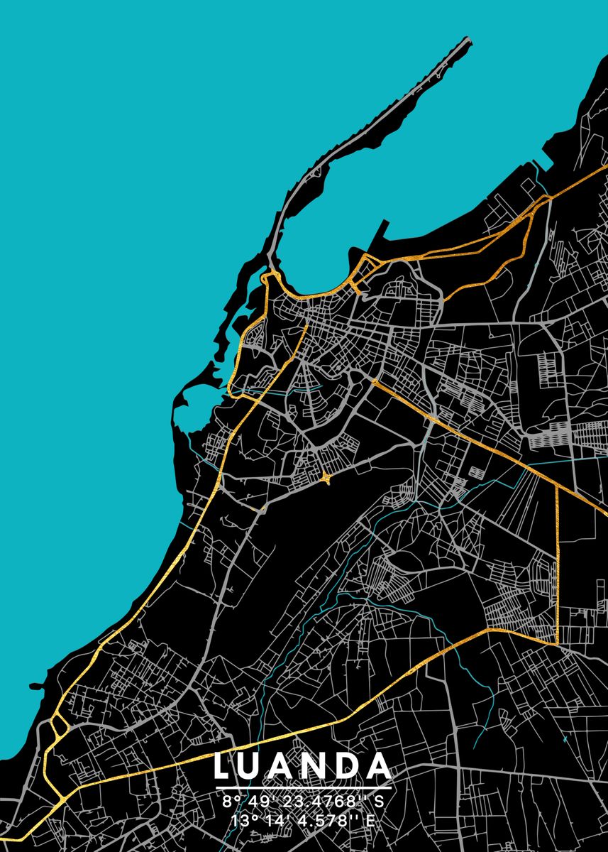 'Luanda Angola' Poster, picture, metal print, paint by Clayborne Frank | Displate