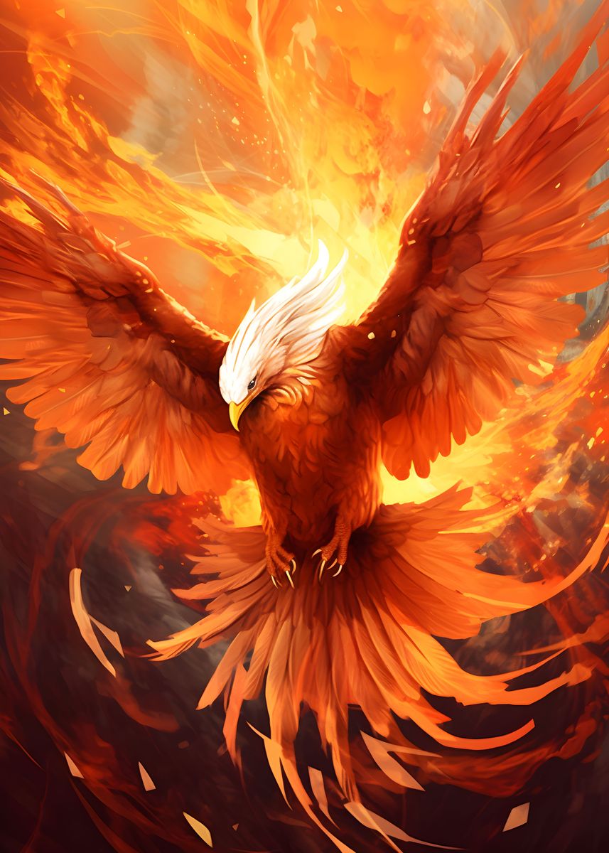 'Phoenix Fire' Poster, picture, metal print, paint by Elvira A. Nguyen ...