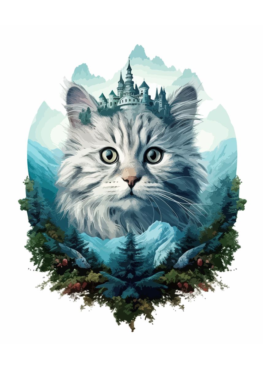 'The Realm of Cats' Poster, picture, metal print, paint by Art Funny ...