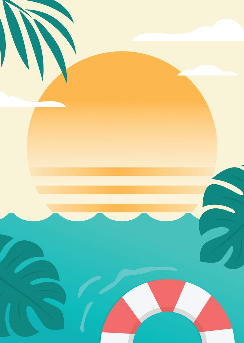 'Summer Sunset' Poster, picture, metal print, paint by Artditisme ...