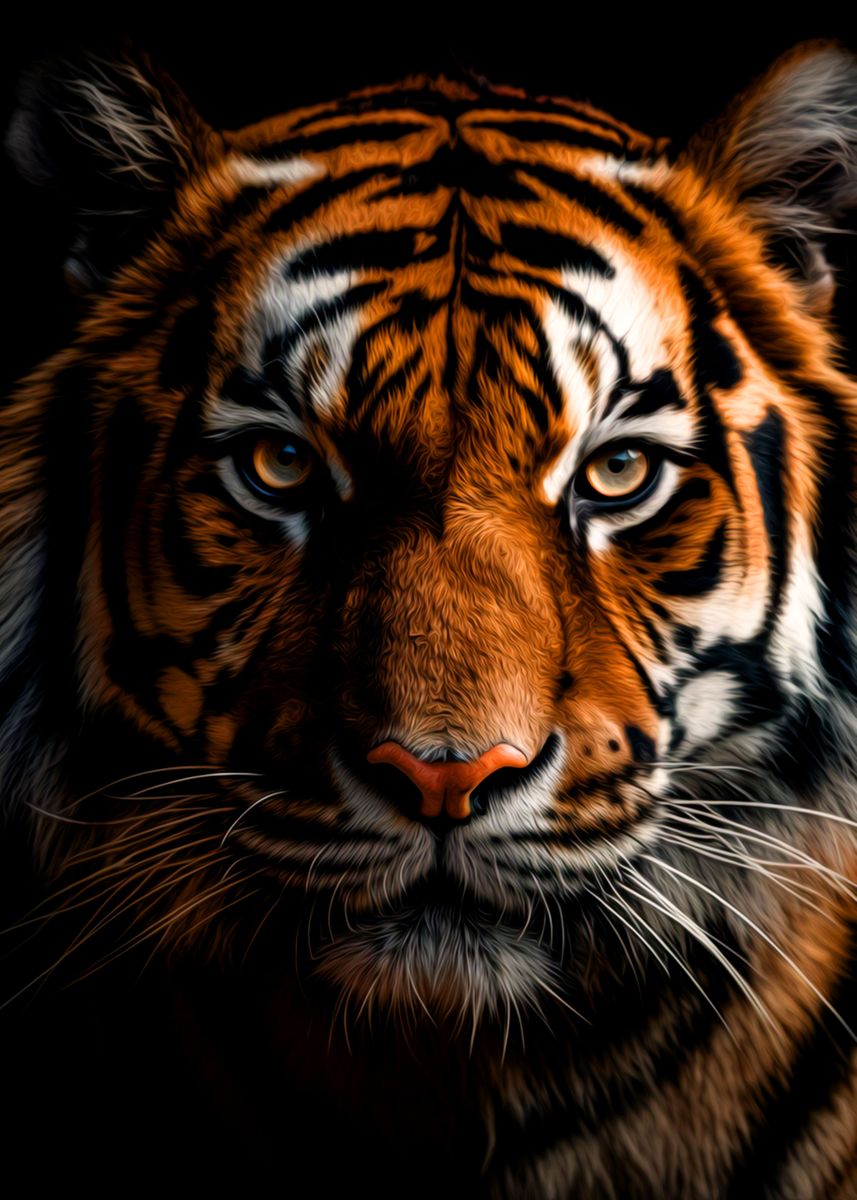 'Tiger' Poster, picture, metal print, paint by bds land | Displate