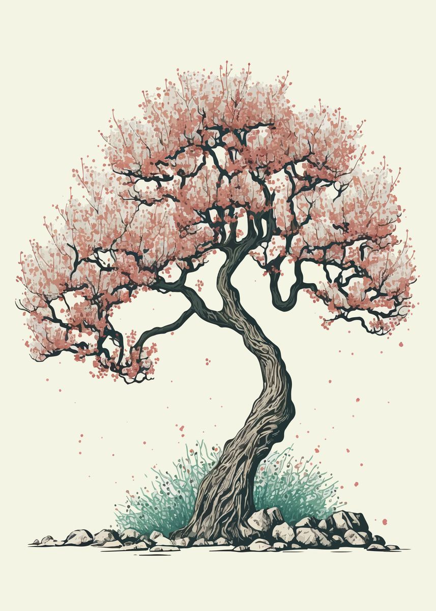 'Cherry blossom Tree' Poster, picture, metal print, paint by ...