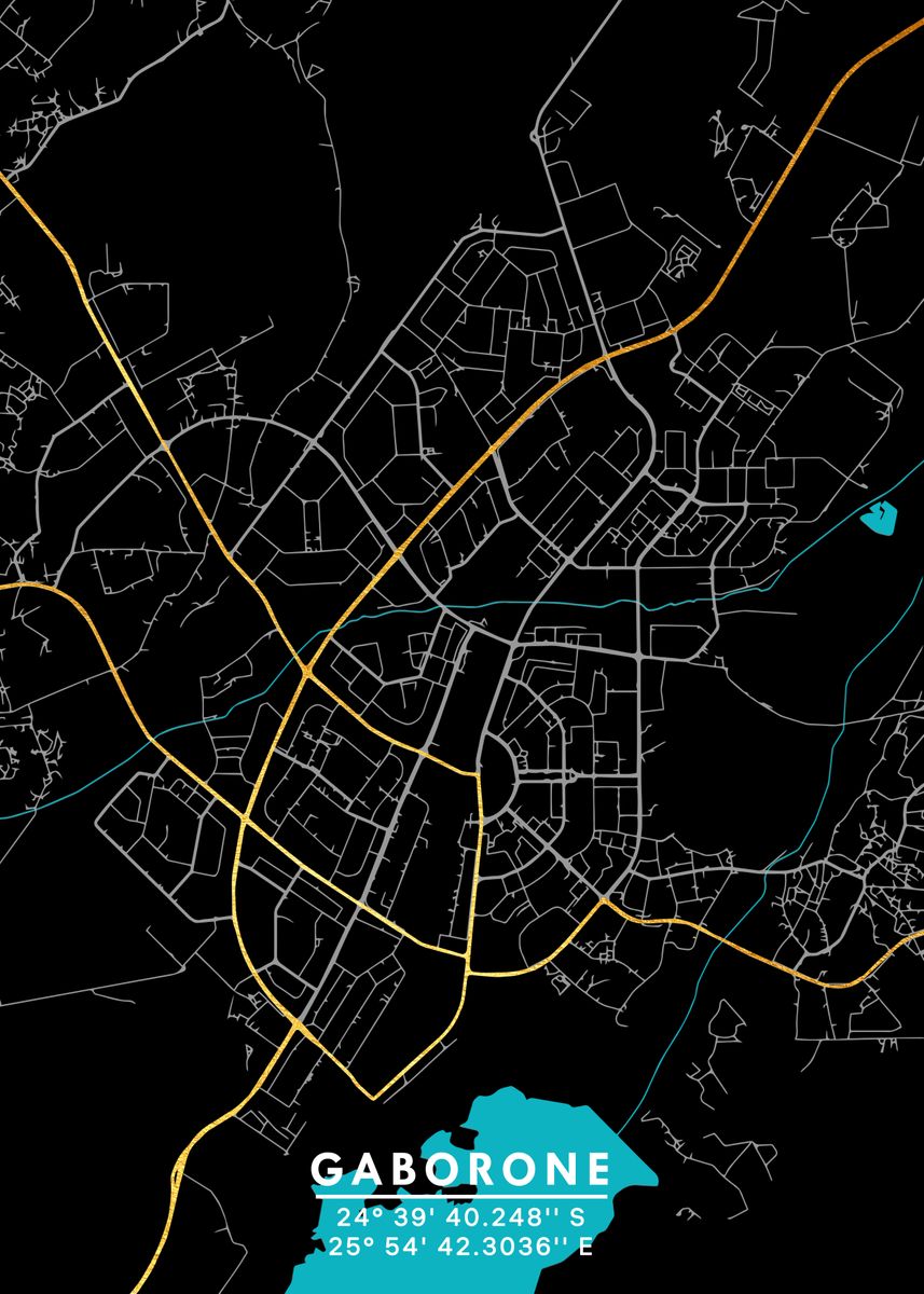 'Gaborone Botswana' Poster, picture, metal print, paint by Clayborne ...