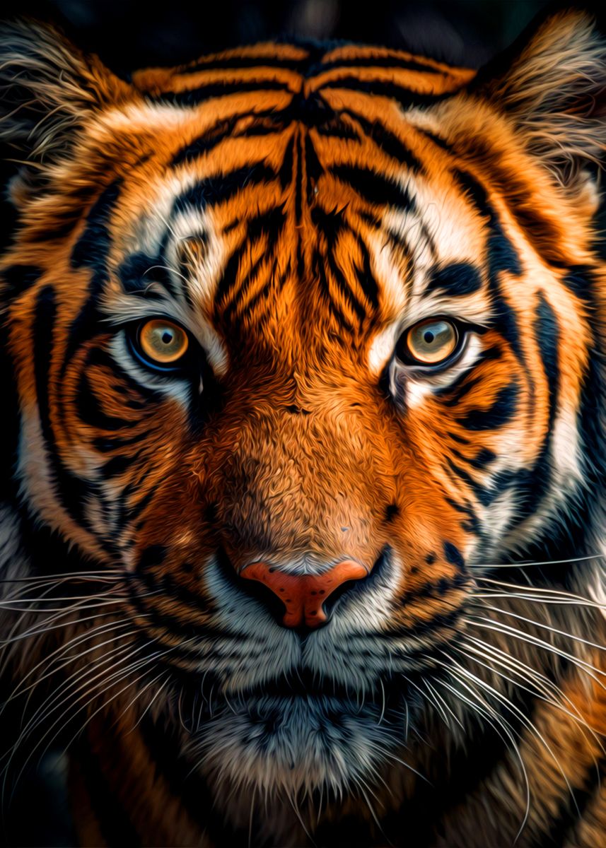 'Tiger' Poster, picture, metal print, paint by bds land | Displate