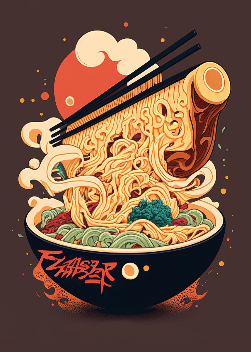 'ramen japanese food' Poster by Elysia | Displate