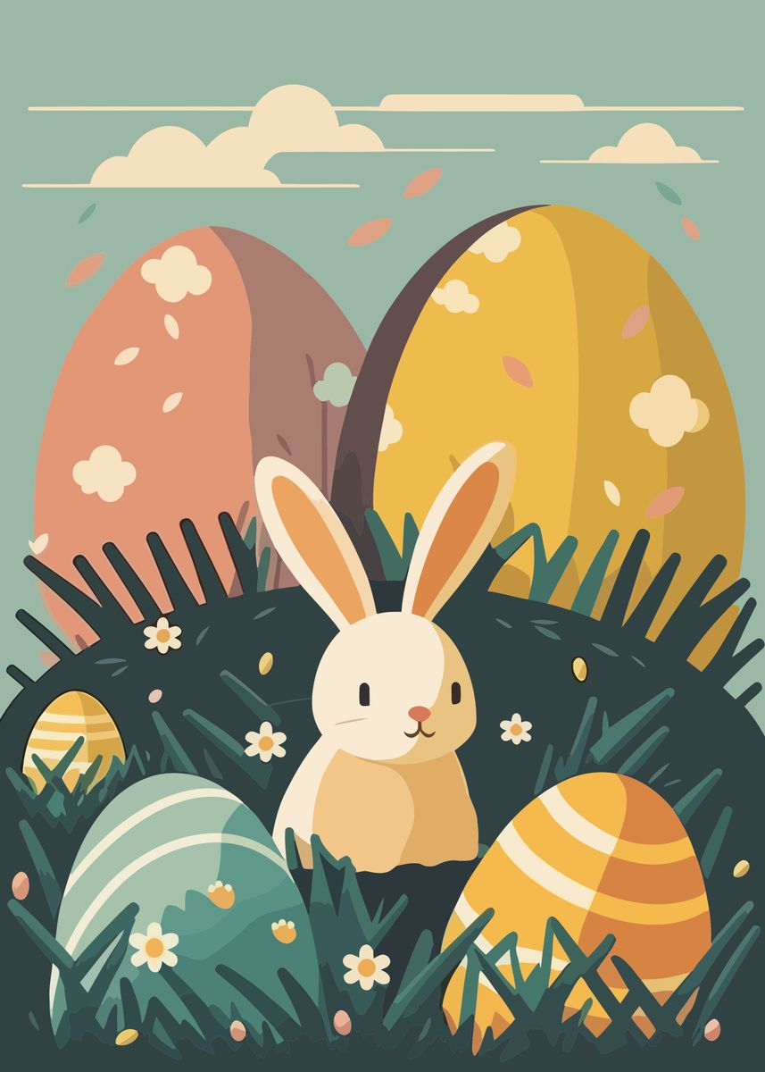'Cartoon Easter' Poster, picture, metal print, paint by Cao Thi Hieu ...
