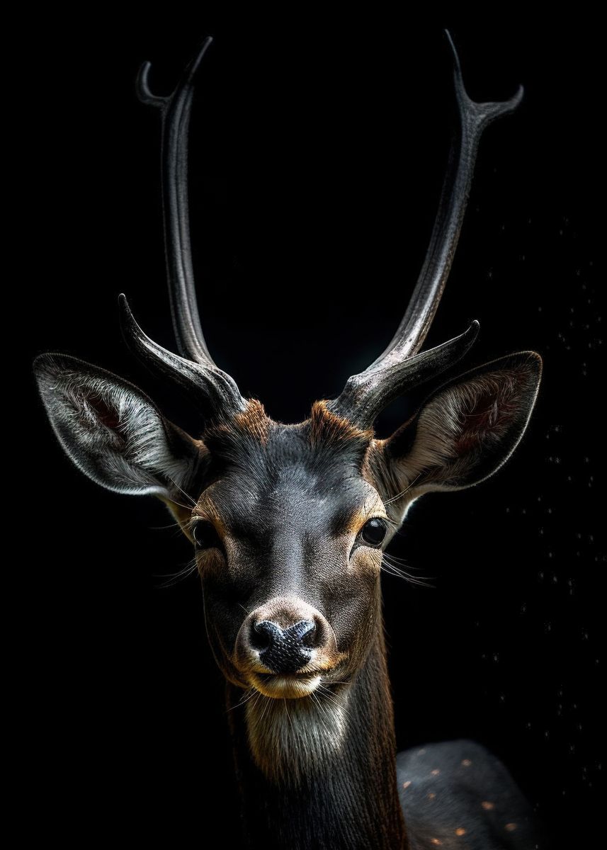 'Wild Deer Portrait' Poster, picture, metal print, paint by TESSERACT ...
