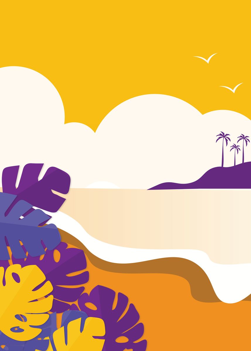 'Summer Sunset' Poster, picture, metal print, paint by Artditisme ...