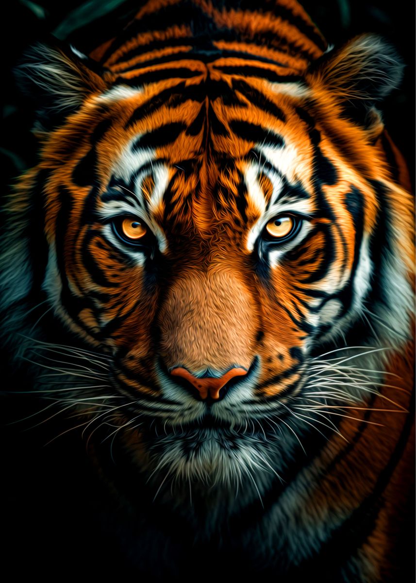 'Tiger' Poster, picture, metal print, paint by bds land | Displate