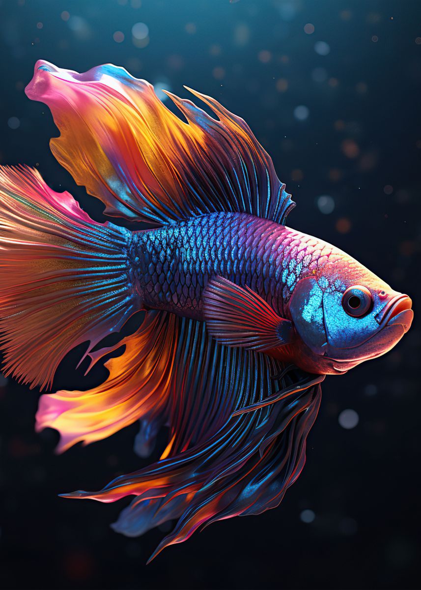 'Betta fish' Poster, picture, metal print, paint by Rachelle Mcgrath ...