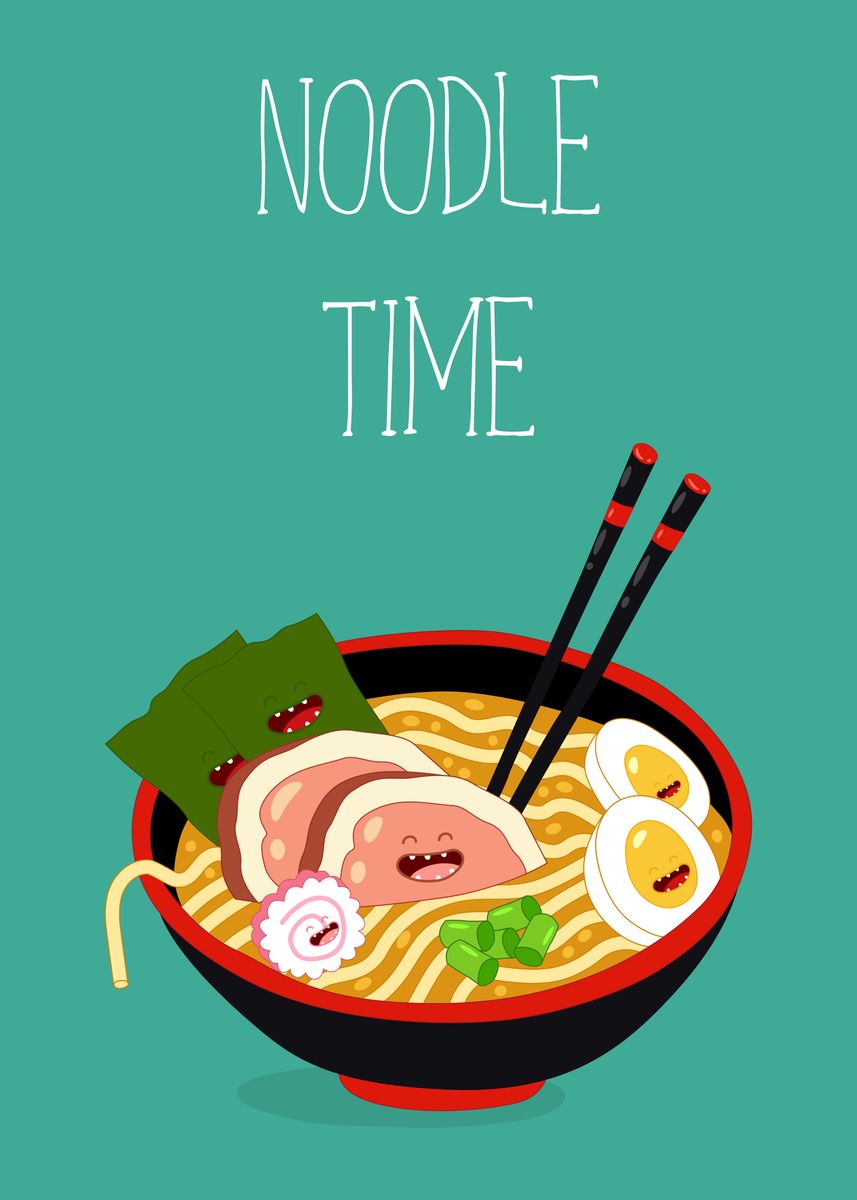 'Noodle Time Ramen' Poster, picture, metal print, paint by dkDesign ...