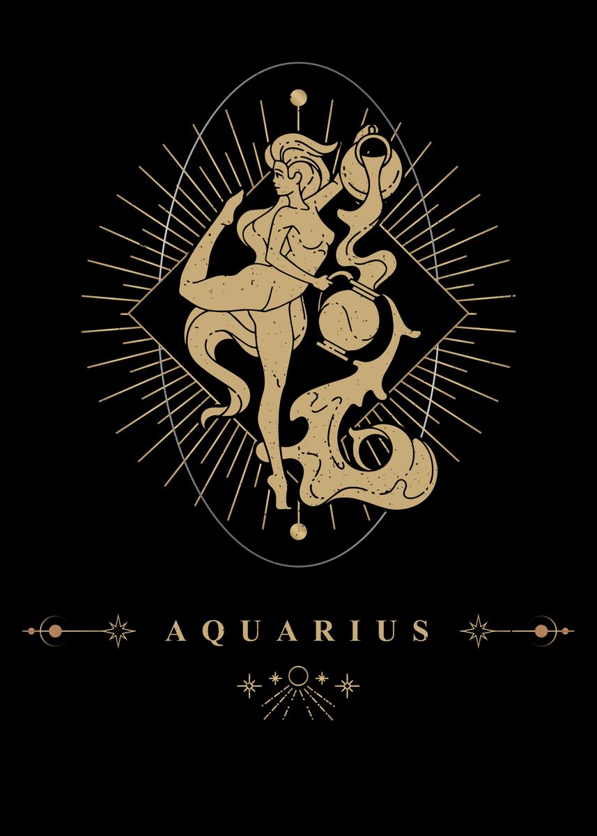 'Aquarius zodiac sign' Poster, picture, metal print, paint by Chris ...
