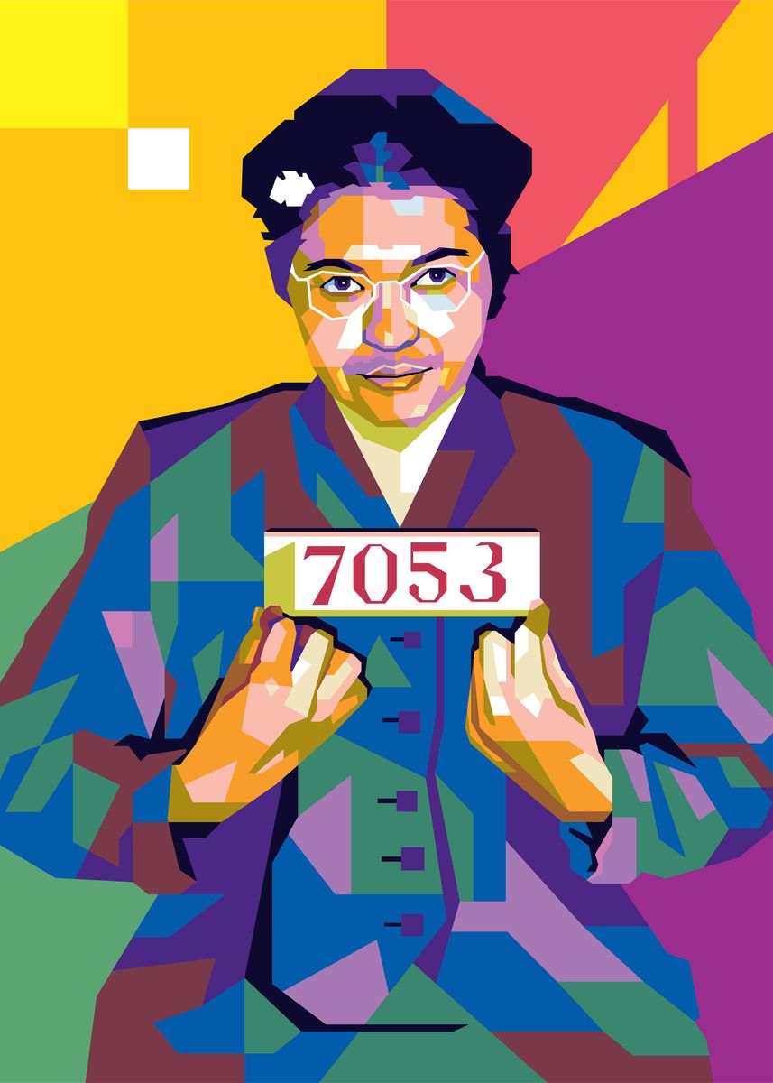 'Rosa Parks Pop Art' Poster, picture, metal print, paint by Ananda Praj ...