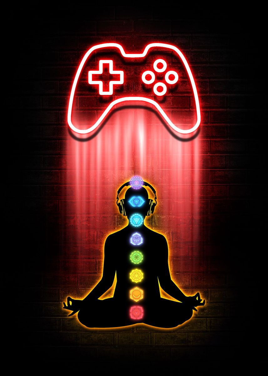 'Zen Gamer Neon' Poster, picture, metal print, paint by Black Four ...