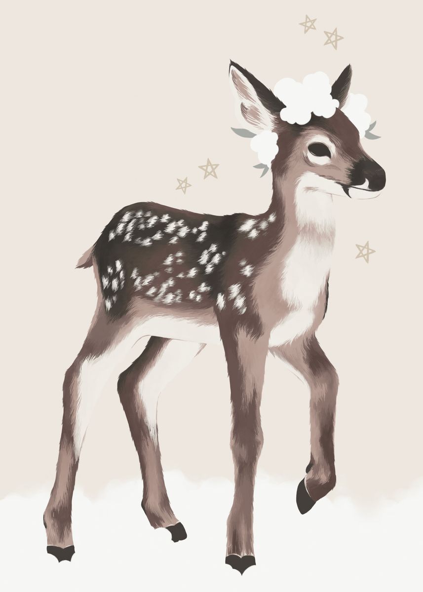 'Cute fawn' Poster, picture, metal print, paint by Chimerah Hanssen ...