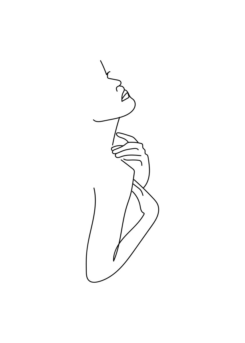 'One Line Art Woman' Poster by Color My Wall | Displate
