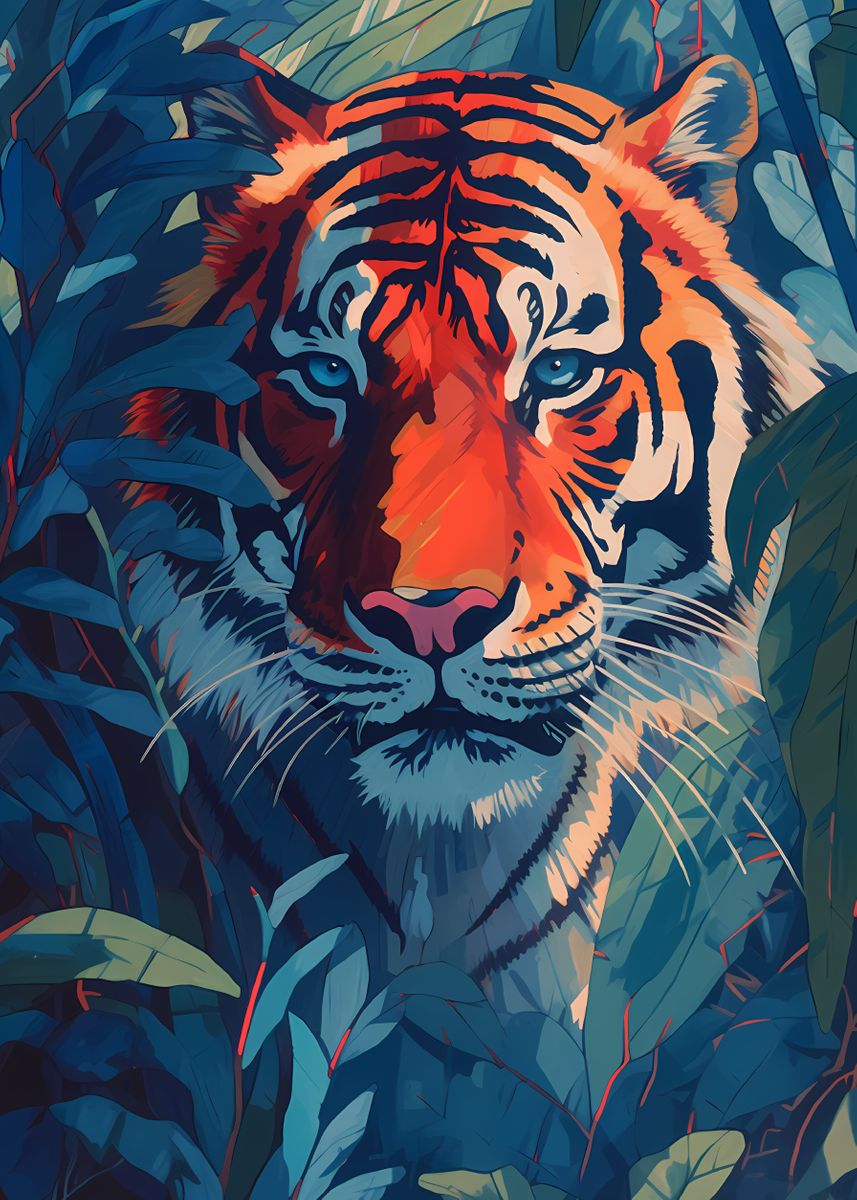 'The Calm Tiger' Poster, picture, metal print, paint by GoodLifeImages ...