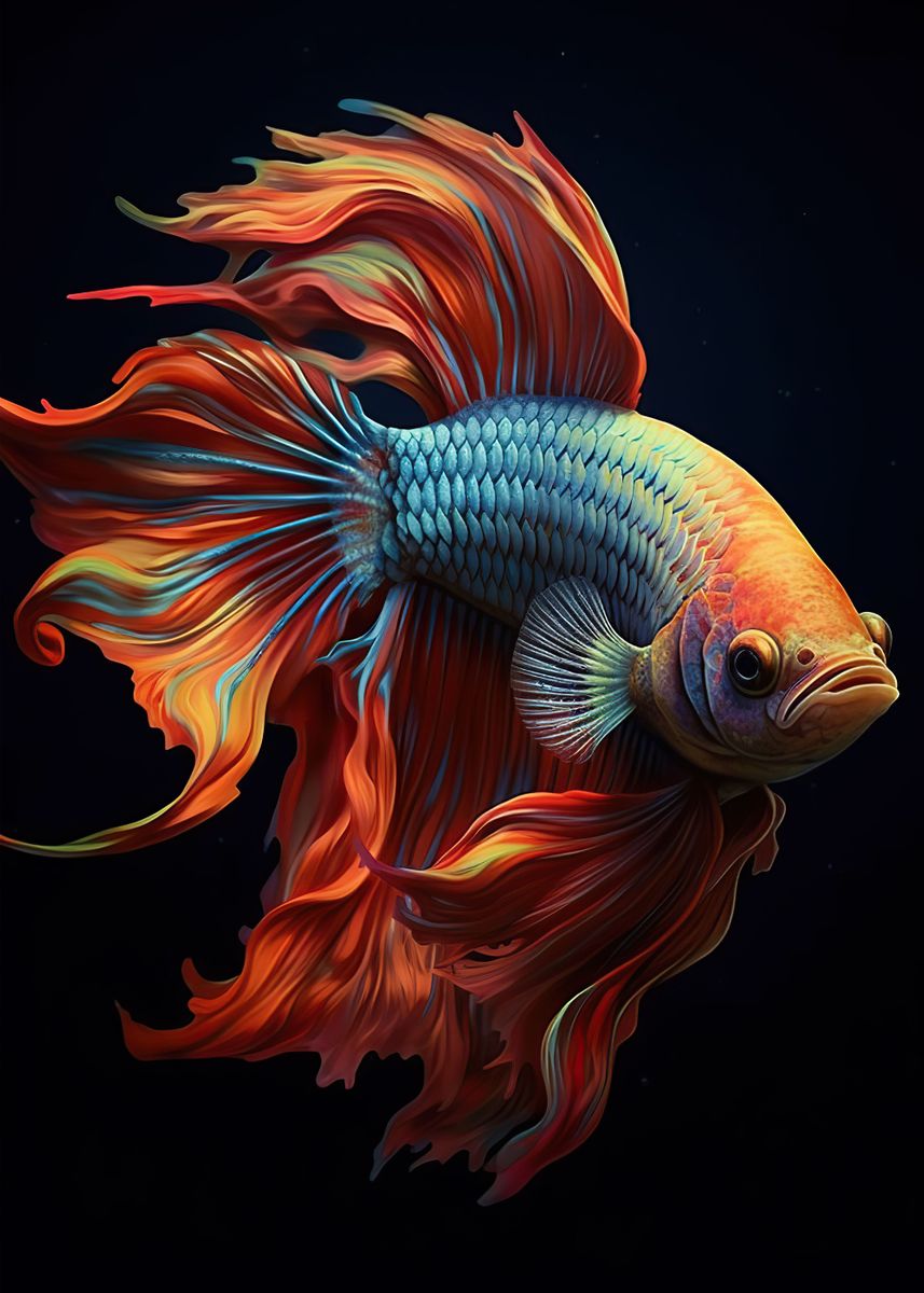 'Betta fish' Poster, picture, metal print, paint by Rachelle Mcgrath ...