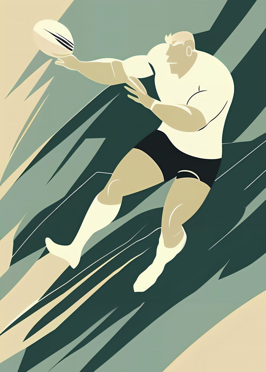 'Rugby Player' Poster, picture, metal print, paint by Sambel Pedes ...