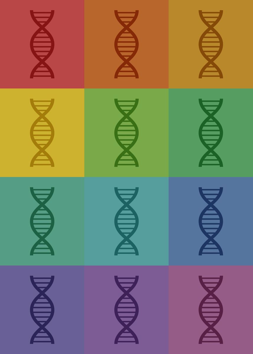 'DNA Science Icons Pop Art' Poster, picture, metal print, paint by ...