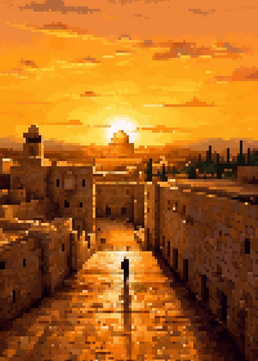 'Jerusalem pixel art' Poster, picture, metal print, paint by Powerful ...