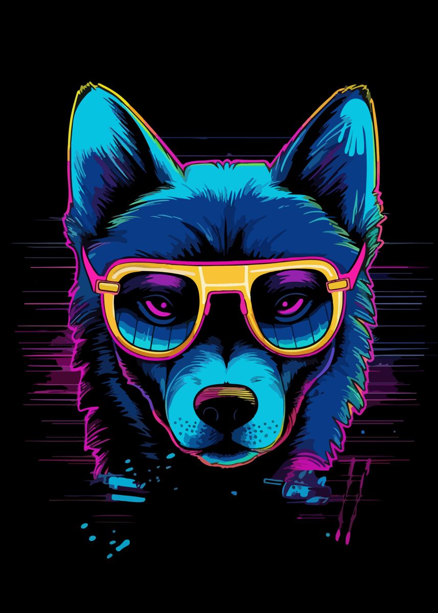 'Cool Purple Dog' Poster by Don Lego | Displate