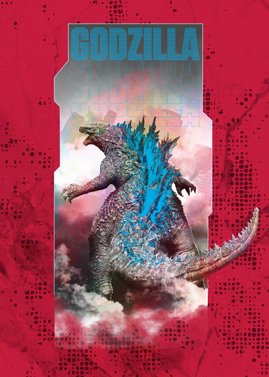 'Godzilla's Wrath Red' Poster, picture, metal print, paint by Godzilla ...