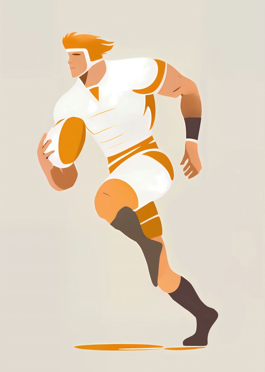 'Rugby Runner' Poster, picture, metal print, paint by Sambel Pedes ...