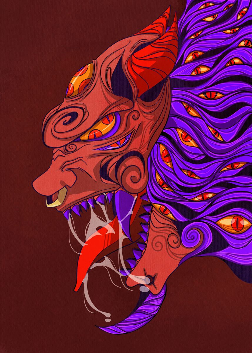 'japan demon' Poster, picture, metal print, paint by hafis ardiansyah ...