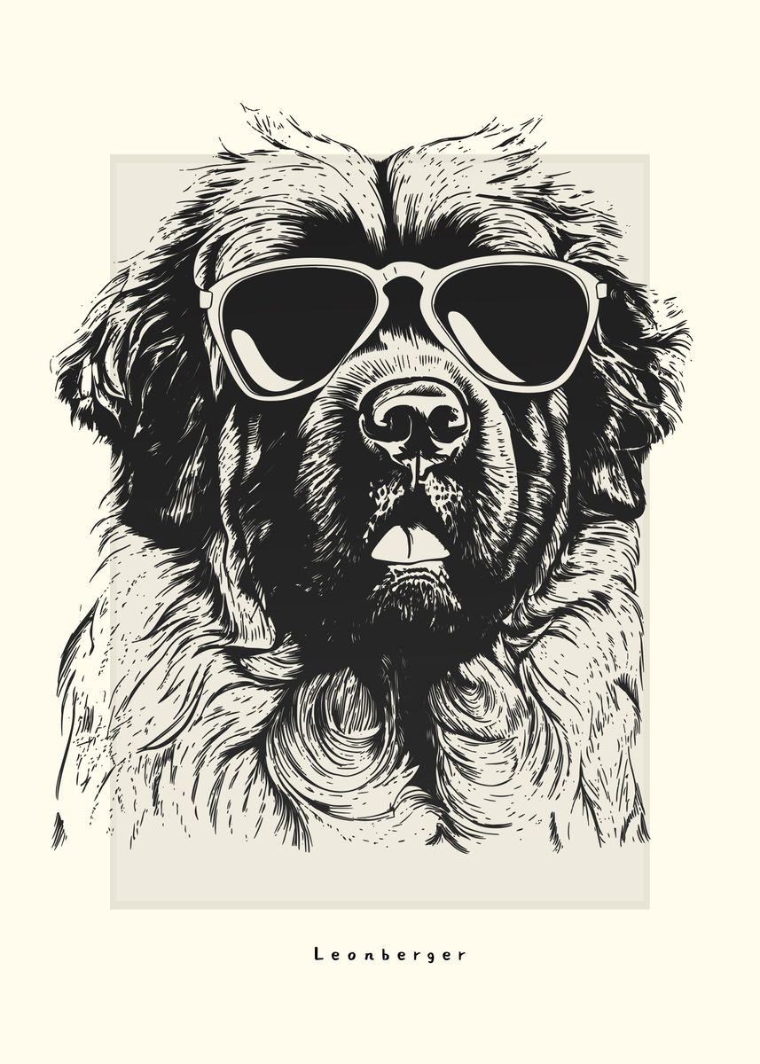 'Leonberger Illustration' Poster, picture, metal print, paint by Rafael ...