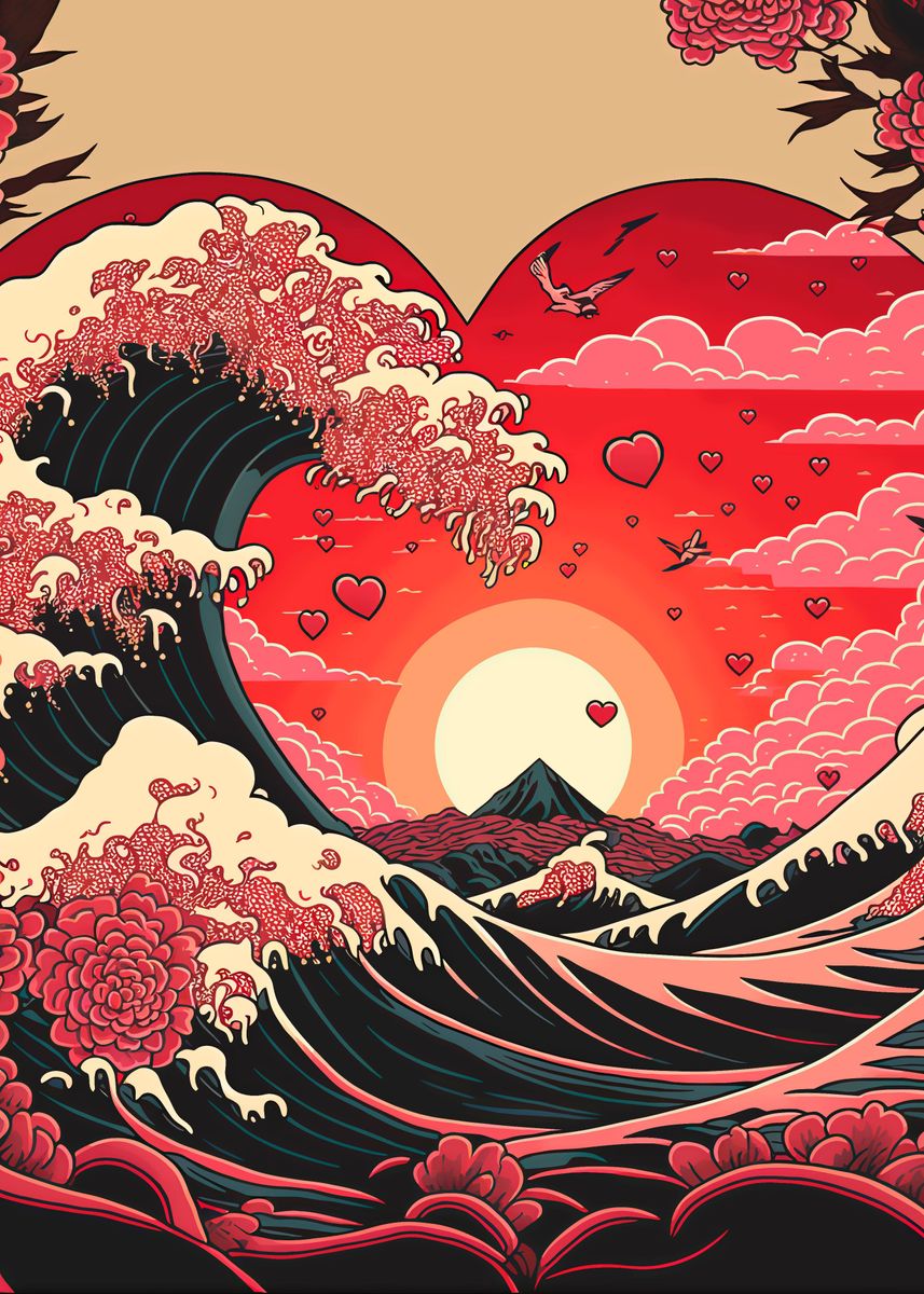 'The Great Wave Of Japan' Poster by Space Nature | Displate