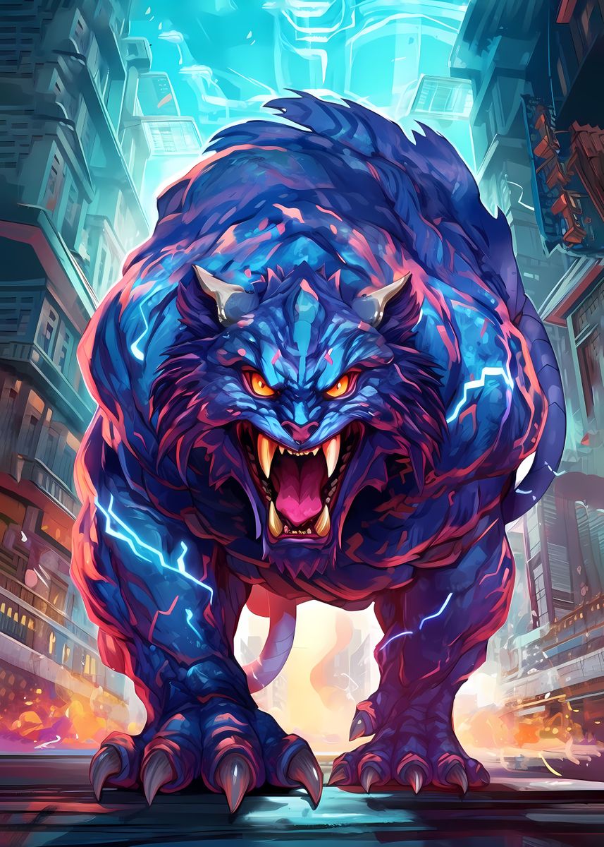 'Giant Blue Tiger' Poster, picture, metal print, paint by Luong Phat ...