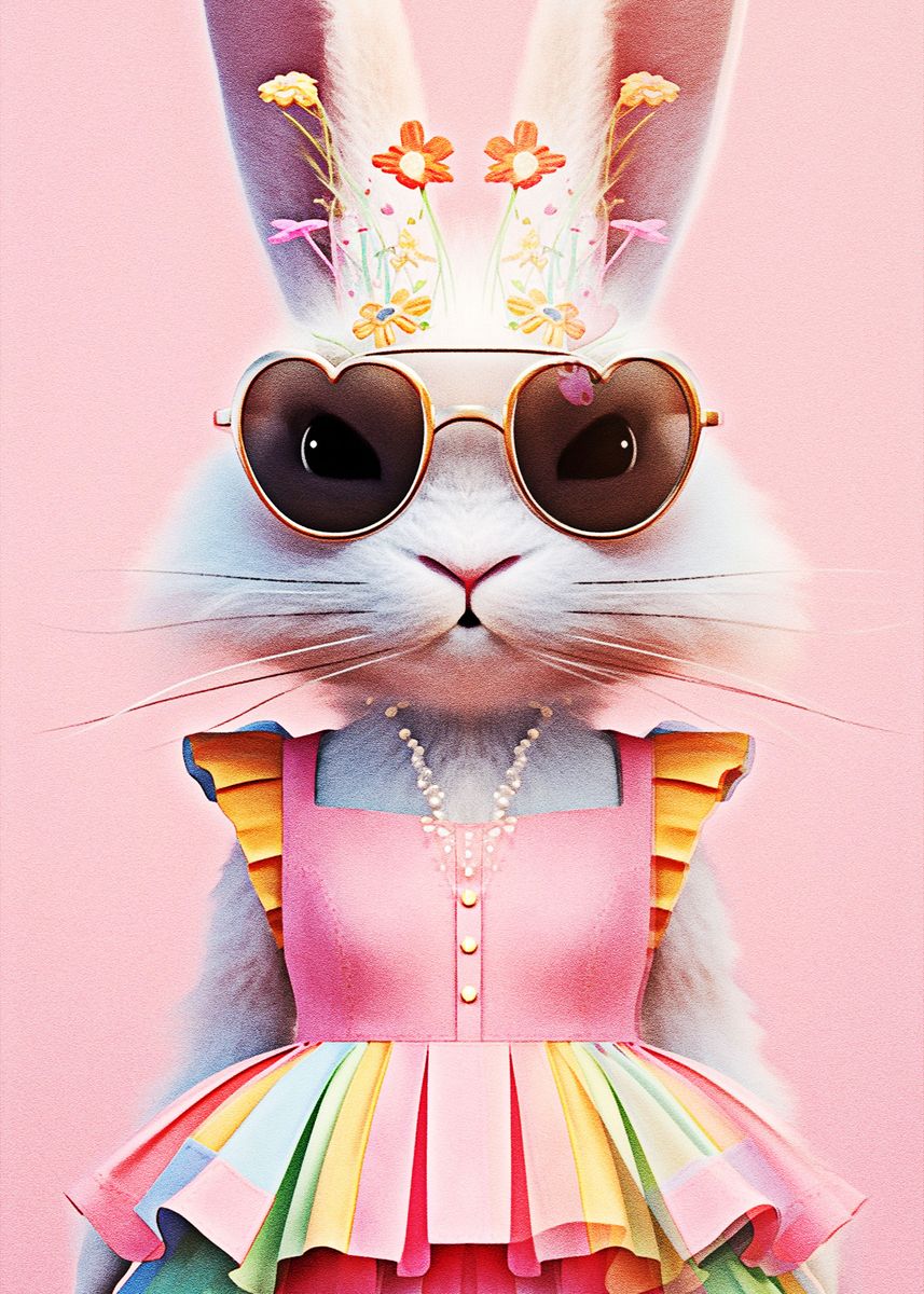 'Cute Rabbit' Poster, picture, metal print, paint by Fachrul Abqary ...