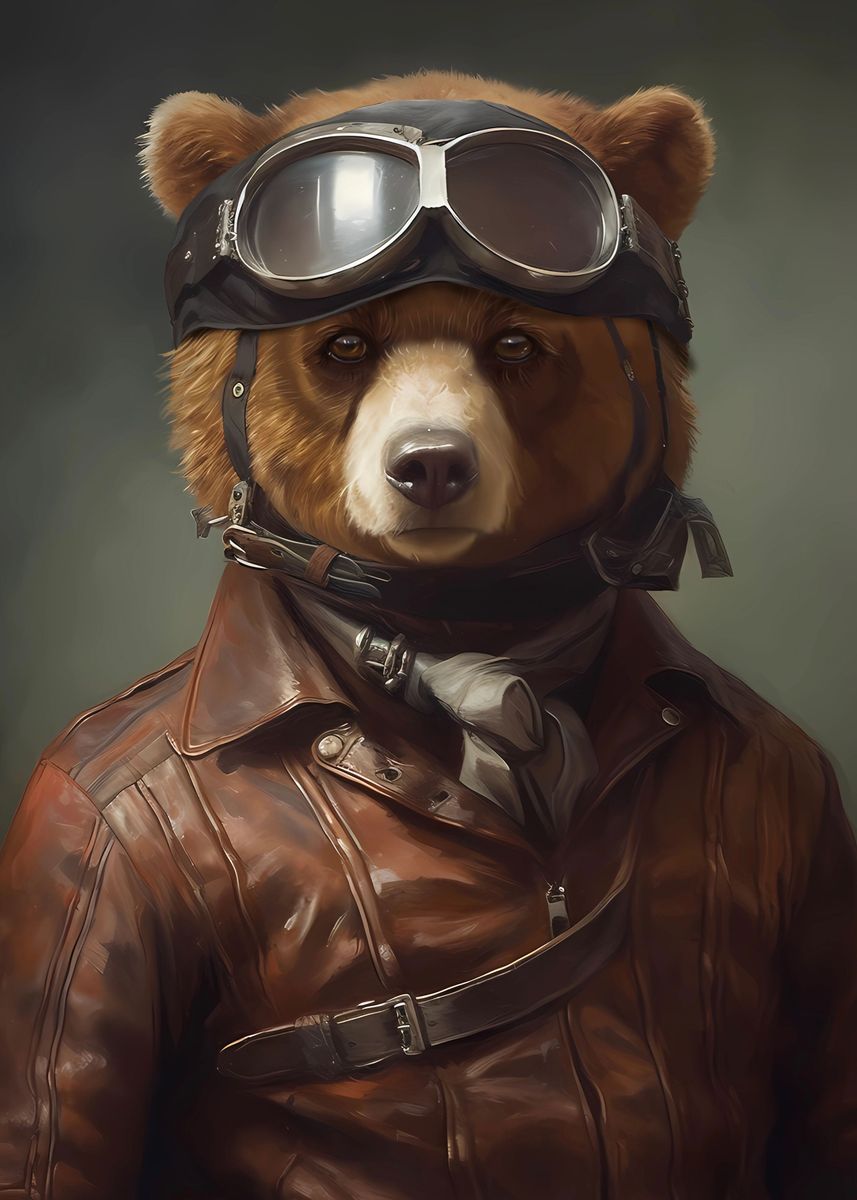 'Bear Biker' Poster, picture, metal print, paint by Aleksey Ivanov ...