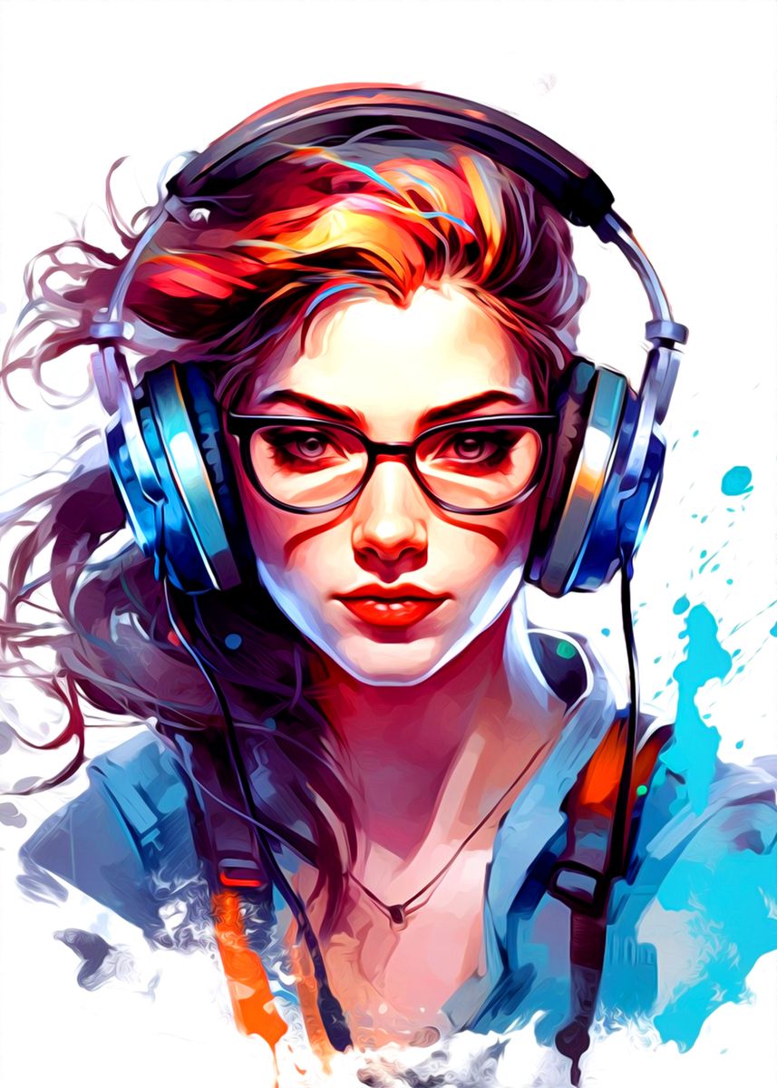 'Colorful girl' Poster, picture, metal print, paint by Artirs Mr | Displate