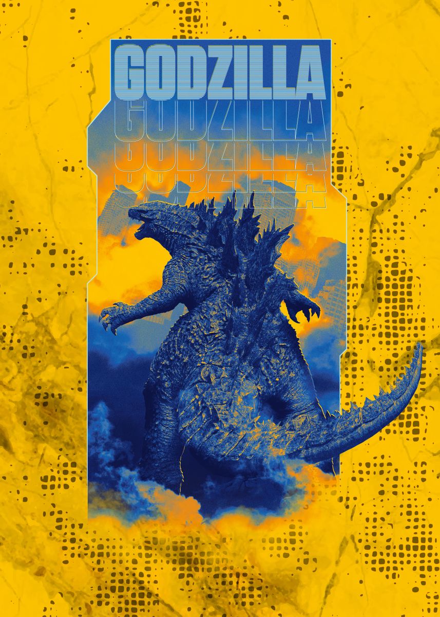 'Godzilla's Wrath Yellow' Poster, picture, metal print, paint by ...