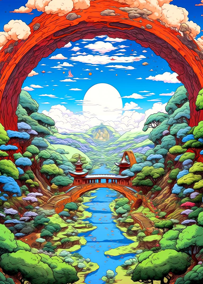 'Anime Landscape' Poster, picture, metal print, paint by tona Billi ...
