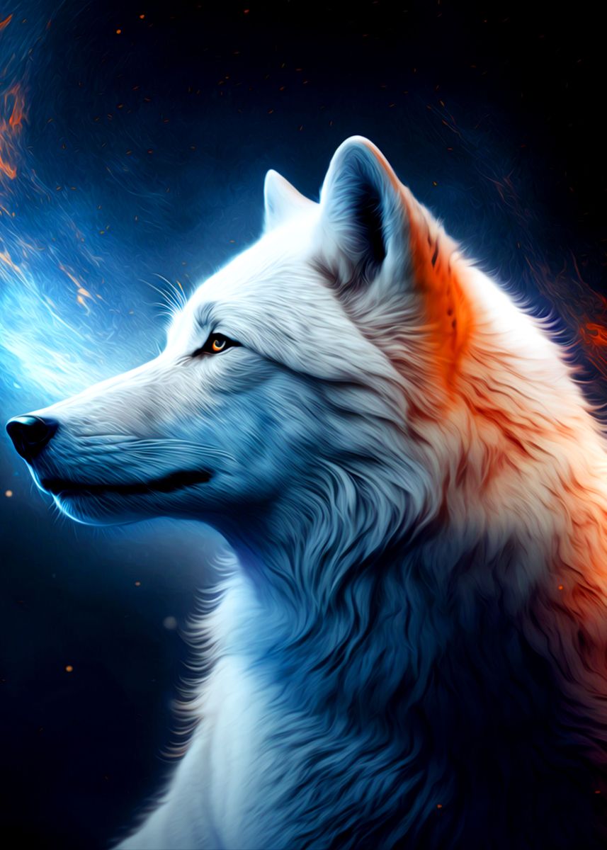 'Wolf' Poster, picture, metal print, paint by bds land | Displate