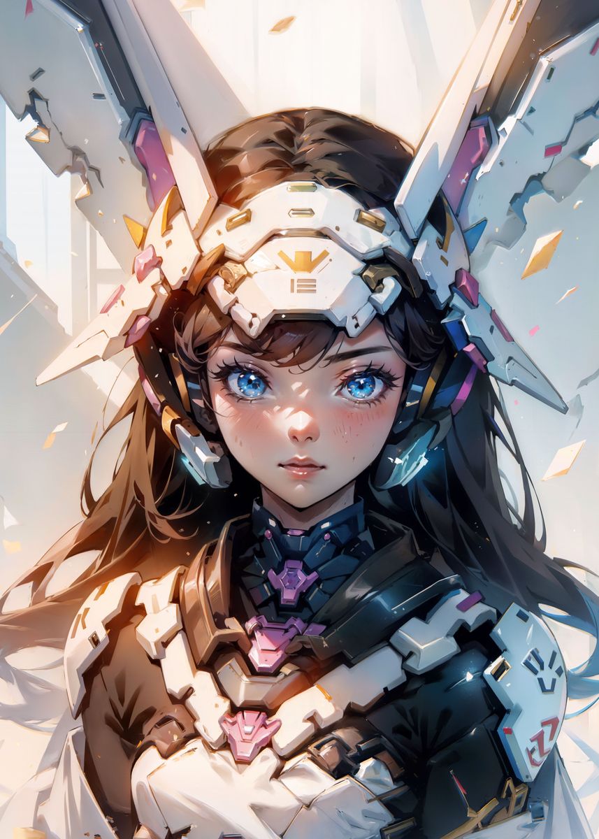 'Girl in cybernetic armor' Poster, picture, metal print, paint by ...