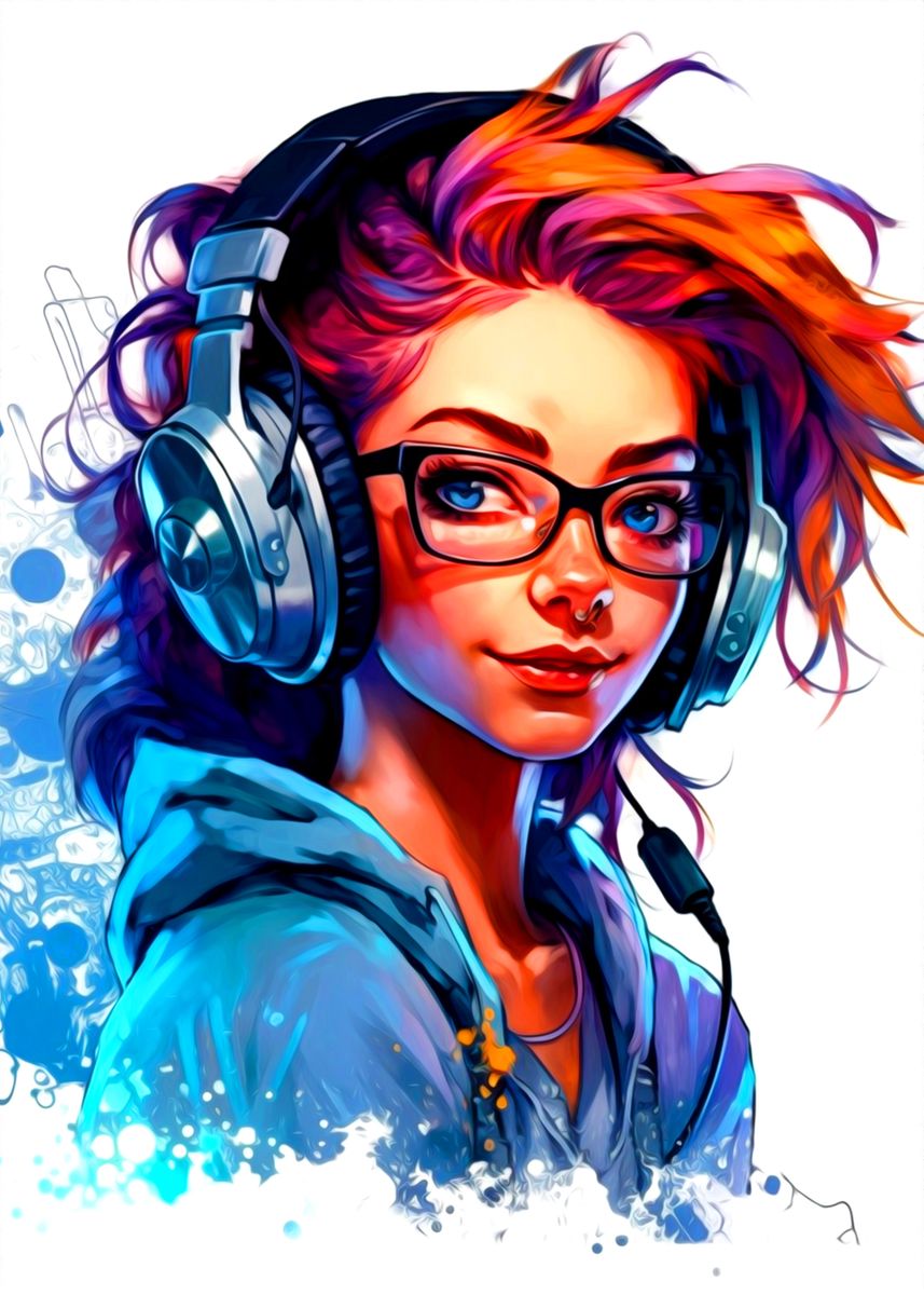 'Colorful girl' Poster, picture, metal print, paint by Artirs Mr | Displate