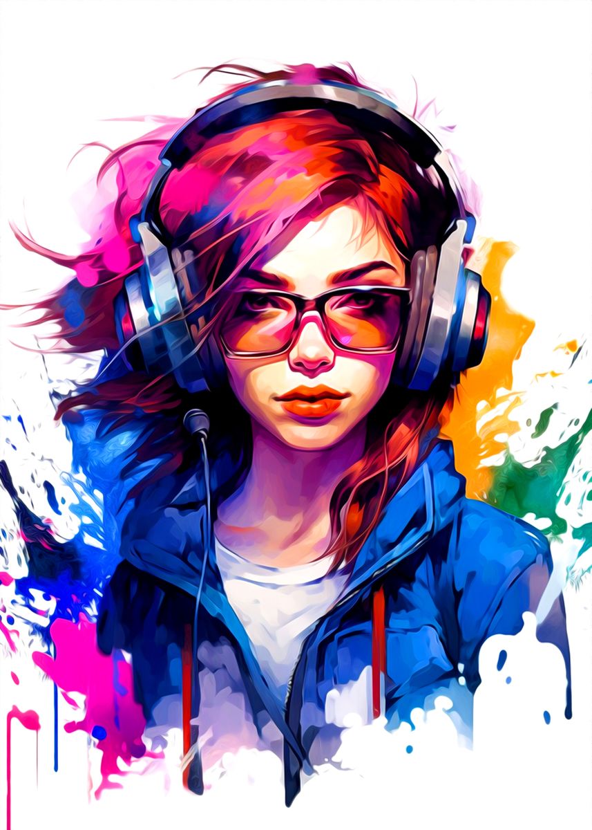 'Colorful girl' Poster by Artirs Mr | Displate