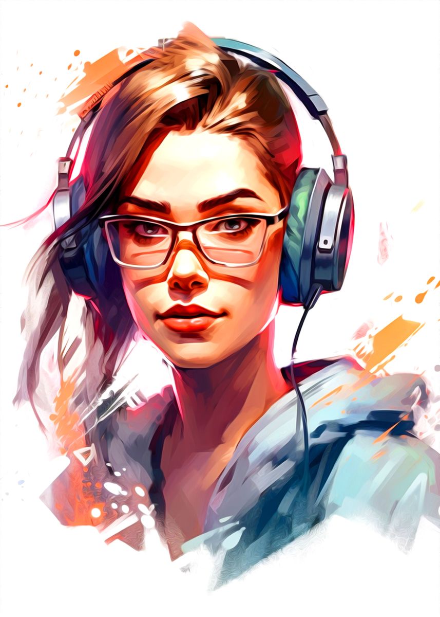 'Colorful girl' Poster, picture, metal print, paint by Artirs Mr | Displate