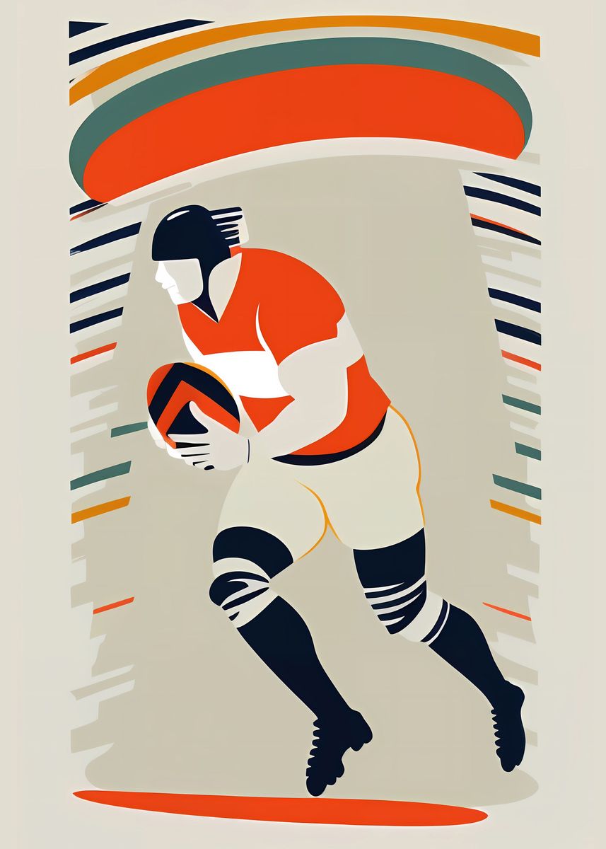 'Minimalist Rugby Sports' Poster, picture, metal print, paint by Sambel ...