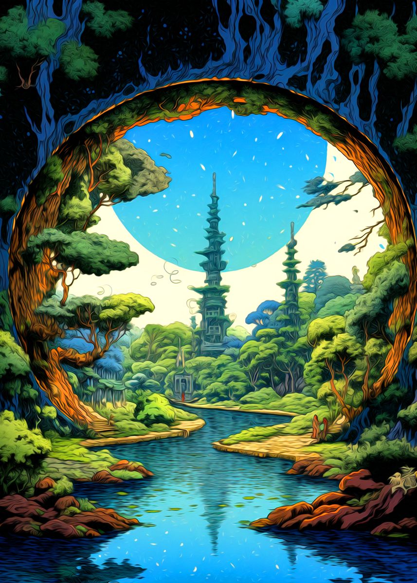 'Anime Landscape' Poster by tona Billi | Displate