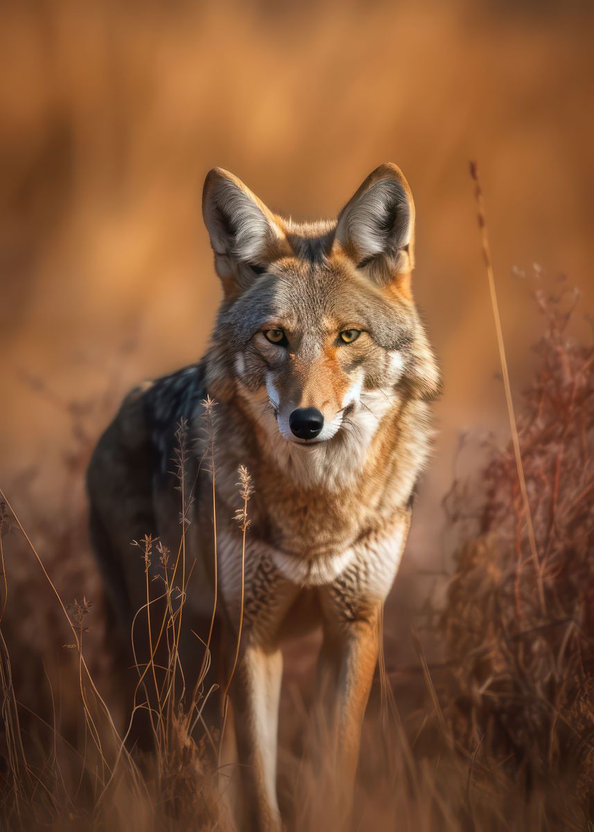 'Fierce coyote' Poster, picture, metal print, paint by Zooscape ...