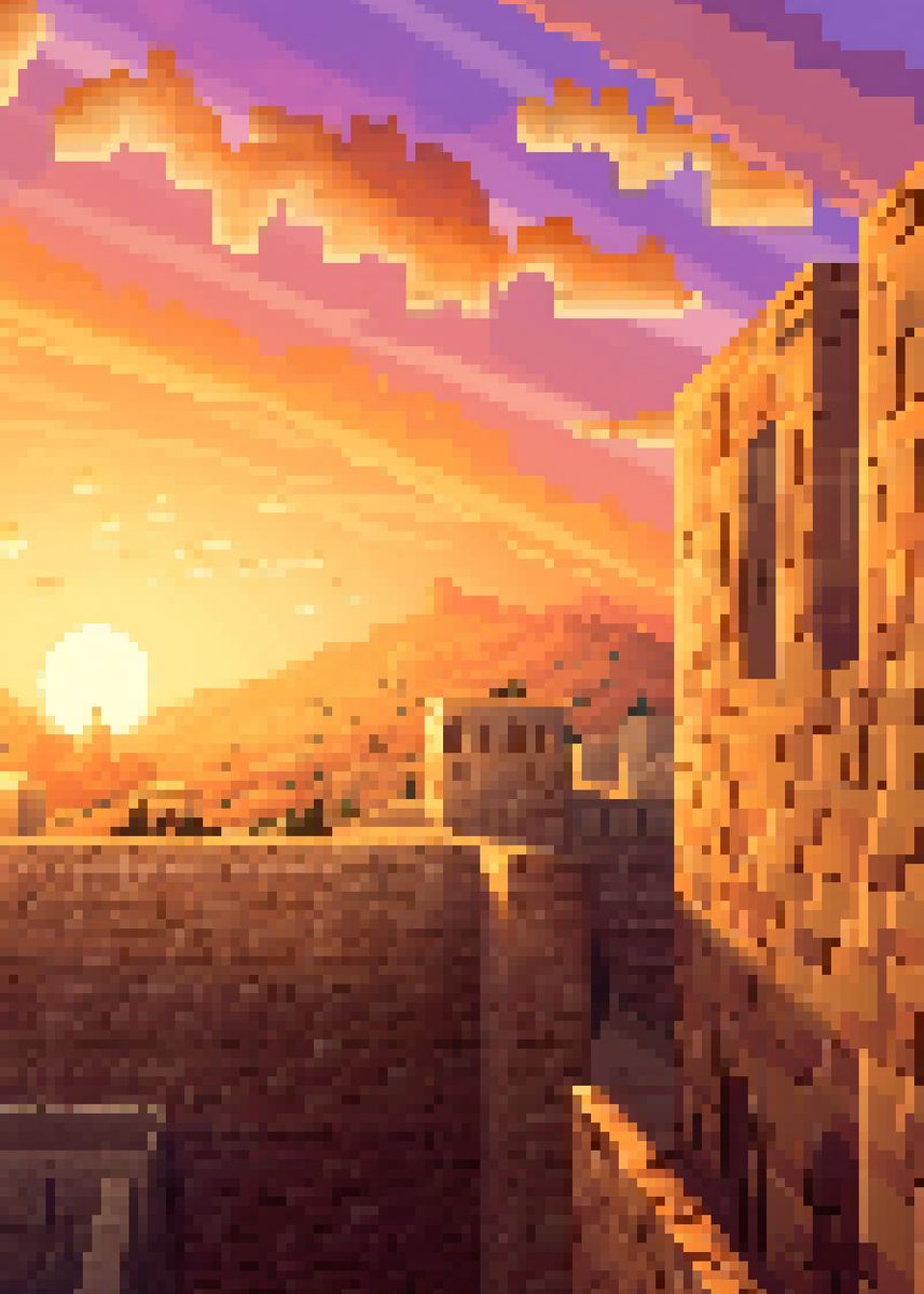 'Jerusalem pixel art' Poster, picture, metal print, paint by Powerful ...